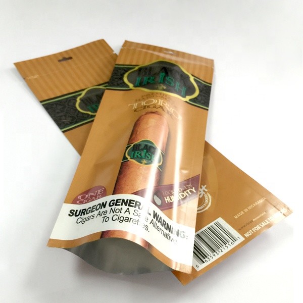 Custom printed Aluminum Foil Blunt Cigar Wrap Packaging Bags for tobacco