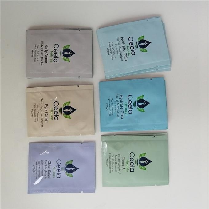 Cosmetic 3 Side Seal Sample Bag Aluminum foil sample sachets cream ...